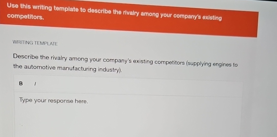 Solved Use this writing template to describe the rivalry | Chegg.com