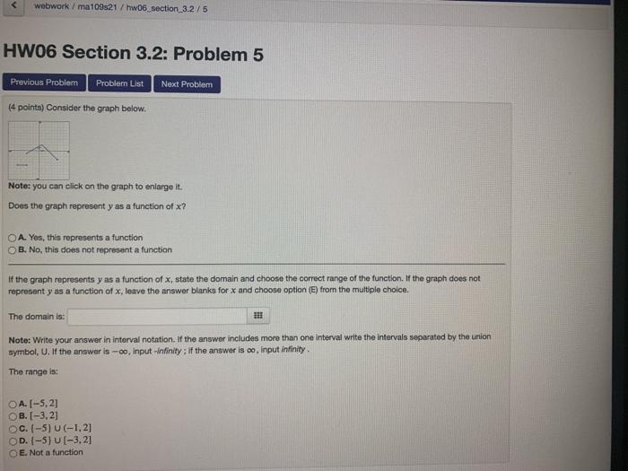 Solved webwork / ma109521/ hw06_section 3.2/5 HW06 Section | Chegg.com