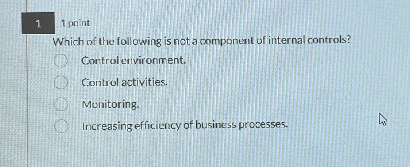 Solved 11 ﻿pointWhich of the following is not a component of | Chegg.com