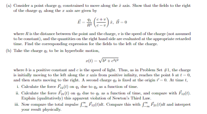 Solved (a) ﻿Consider a point charge q1 ﻿constrained to move | Chegg.com