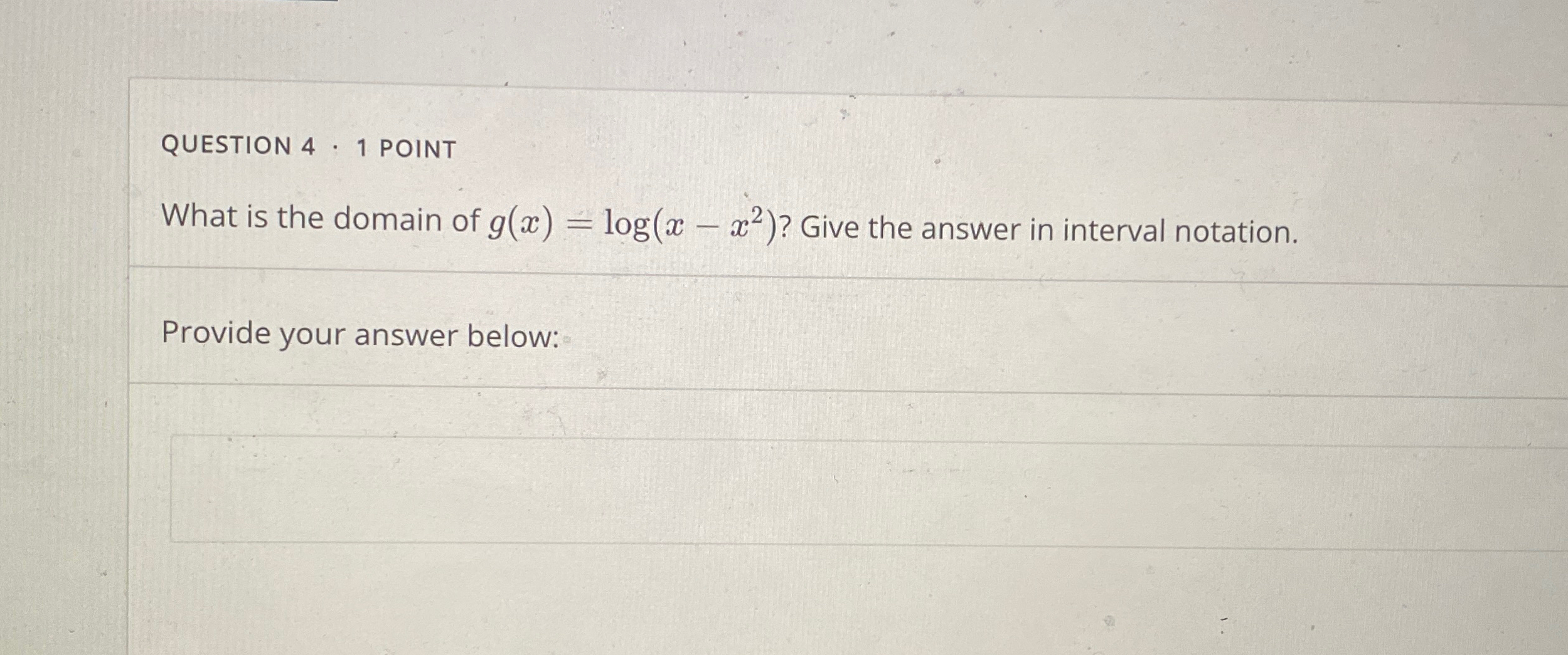 Solved QUESTION 4 - 1 ﻿POINTWhat is the domain of | Chegg.com