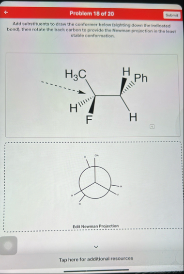 Solved Problem 18 ﻿of 20SubmitAdd substituents to draw the | Chegg.com