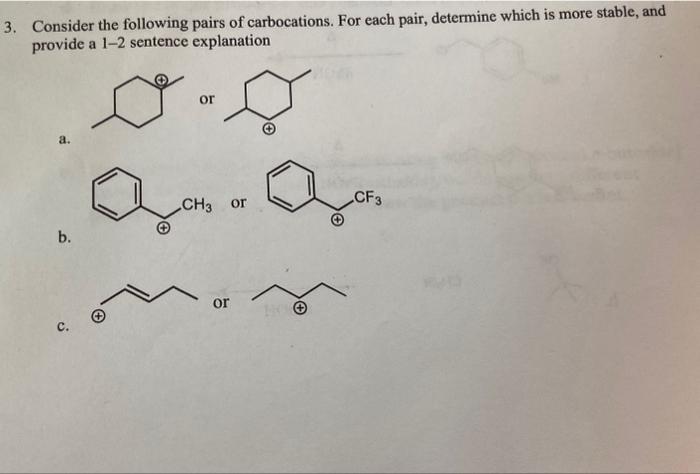 Solved Consider the following pairs of carbocations. For | Chegg.com