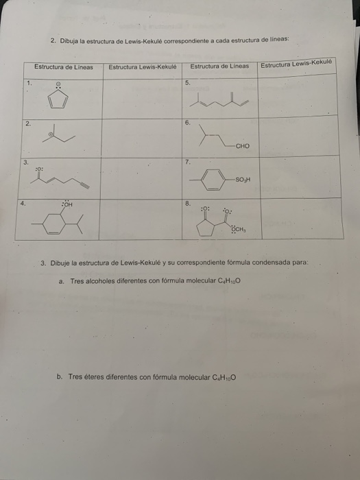 1. Para las siguientes formulas condensadas dibuje la | Chegg.com