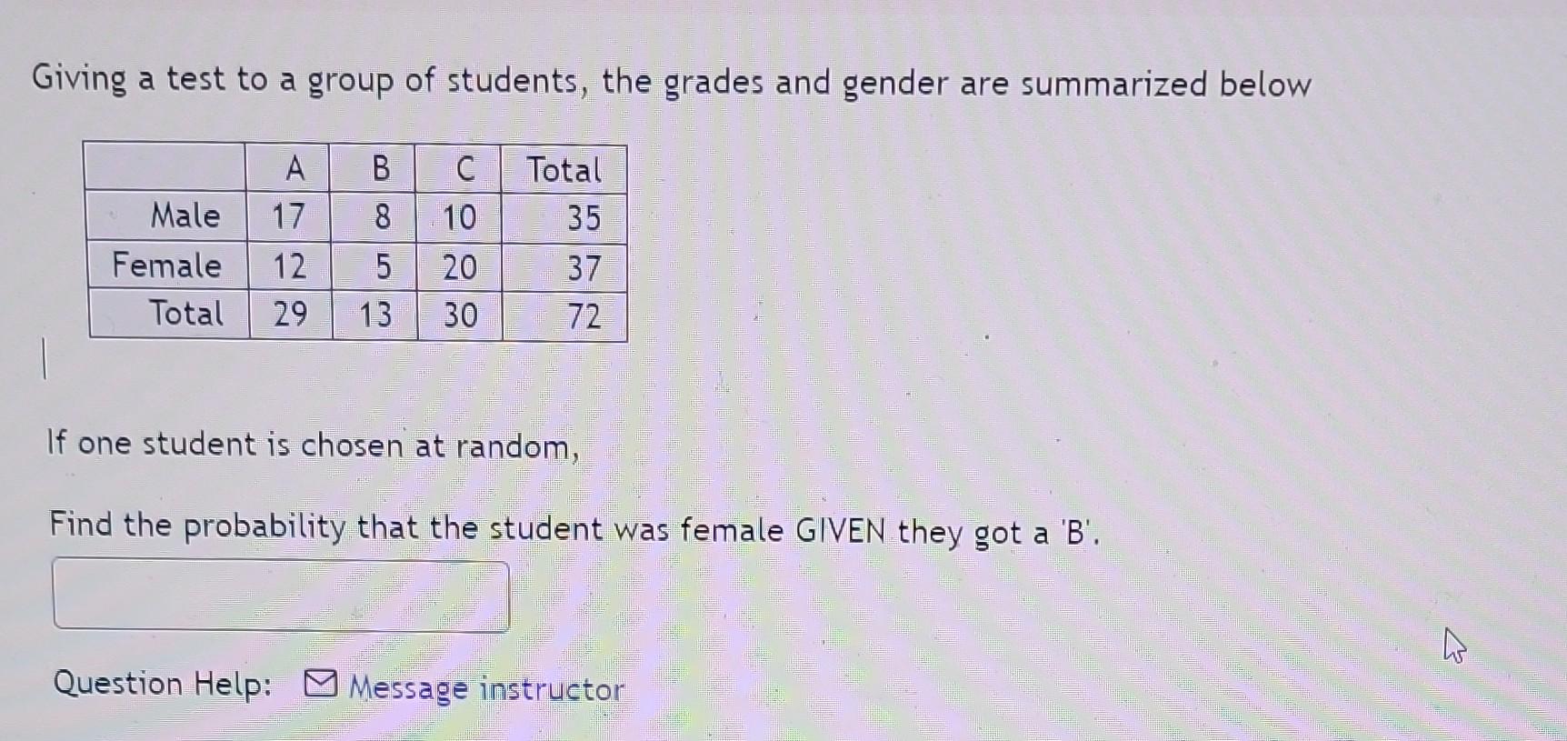 Solved Giving a test to a group of students, the grades and | Chegg.com