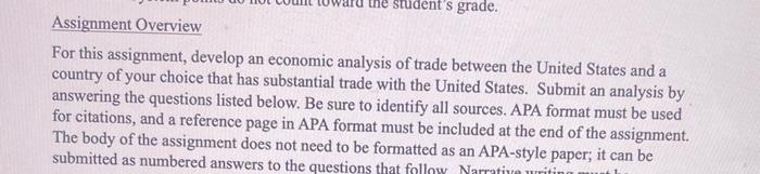 Solved Assignment Overview For this assignment, develop an | Chegg.com