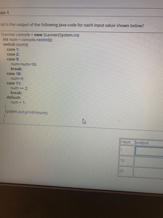 Solved ion 1 mat is the output of the following Java code | Chegg.com
