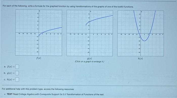 Solved For each of the following, write a formula for the | Chegg.com