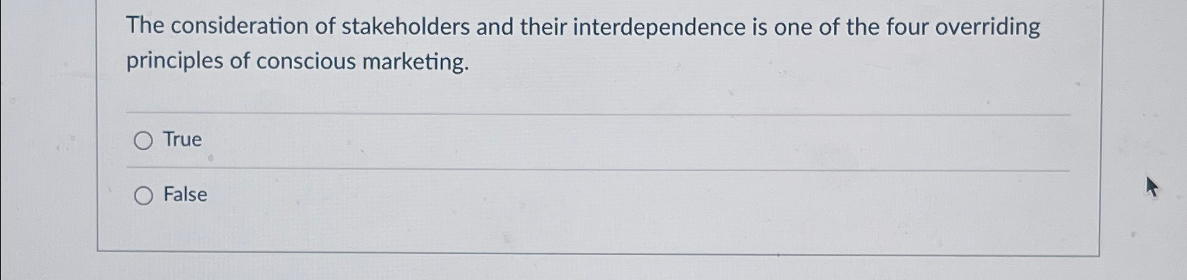 Solved The consideration of stakeholders and their | Chegg.com