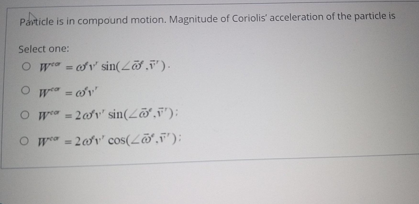Solved Particle is in compound motion. Magnitude of | Chegg.com