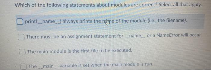 Solved Which of the following statements about modules are | Chegg.com