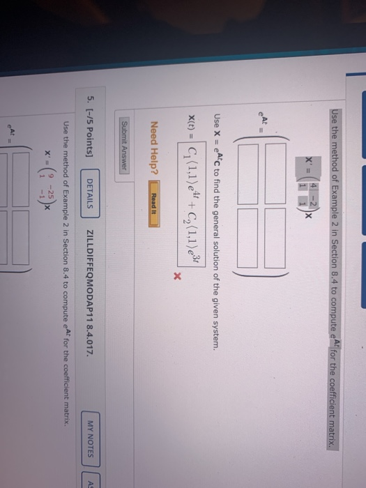 Solved Use the method of Example 2 in Section 8.4 to compute | Chegg.com