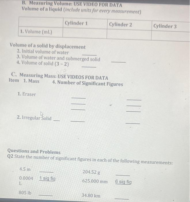 Solved 1. What units are represented by the numbers marked | Chegg.com