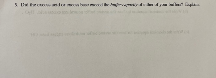 5. Did the excess acid or excess base exceed the | Chegg.com