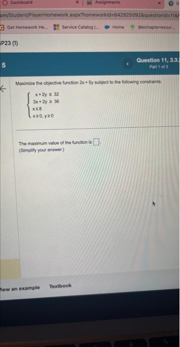 Solved Maximize The Objective Function 2x 5y Subject To The