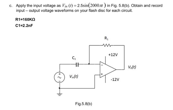 Solved c)Consider the op-amp circuits (integrator and | Chegg.com