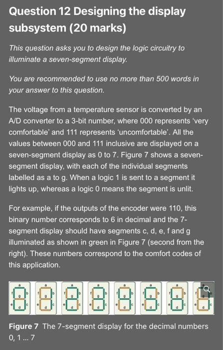 Solved Question 12 Designing the display subsystem (20 | Chegg.com