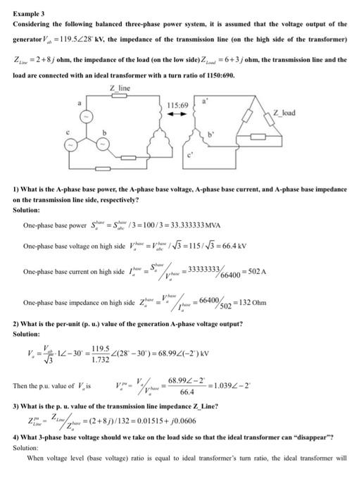 Solved Considering the following balanced three-phase power | Chegg.com