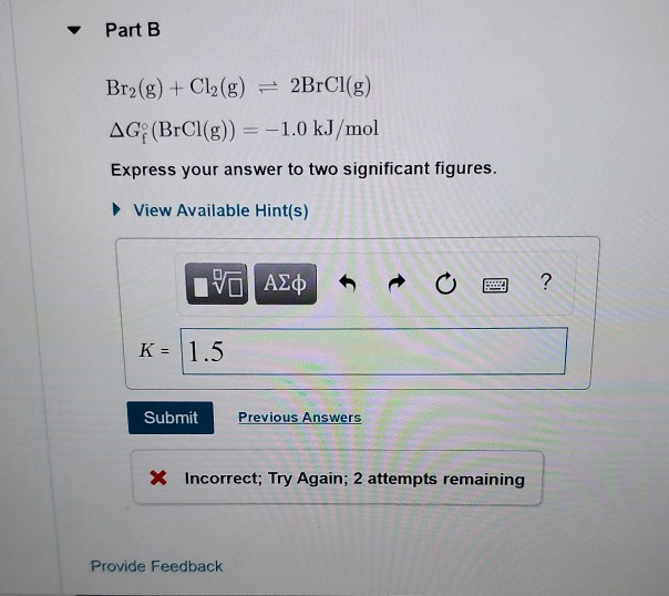 Solved Use Ag Values From Appendix Iib To Calculate The 0702