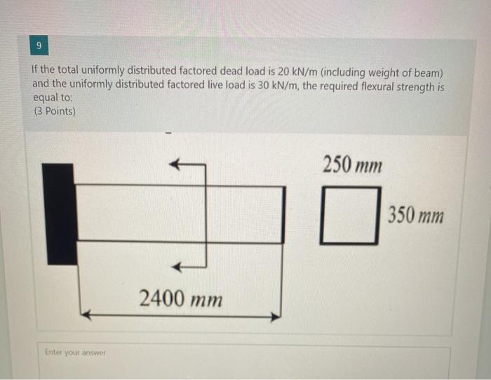Solved If the total uniformly distributed factored dead load | Chegg.com