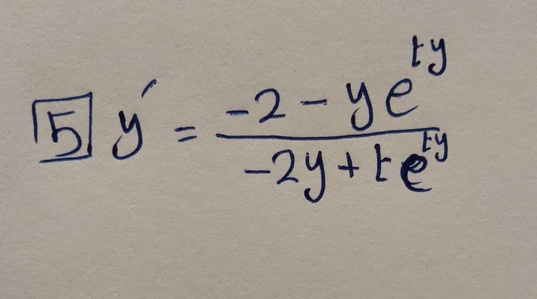 Solved 5y′=−2y+tety−2−yety | Chegg.com