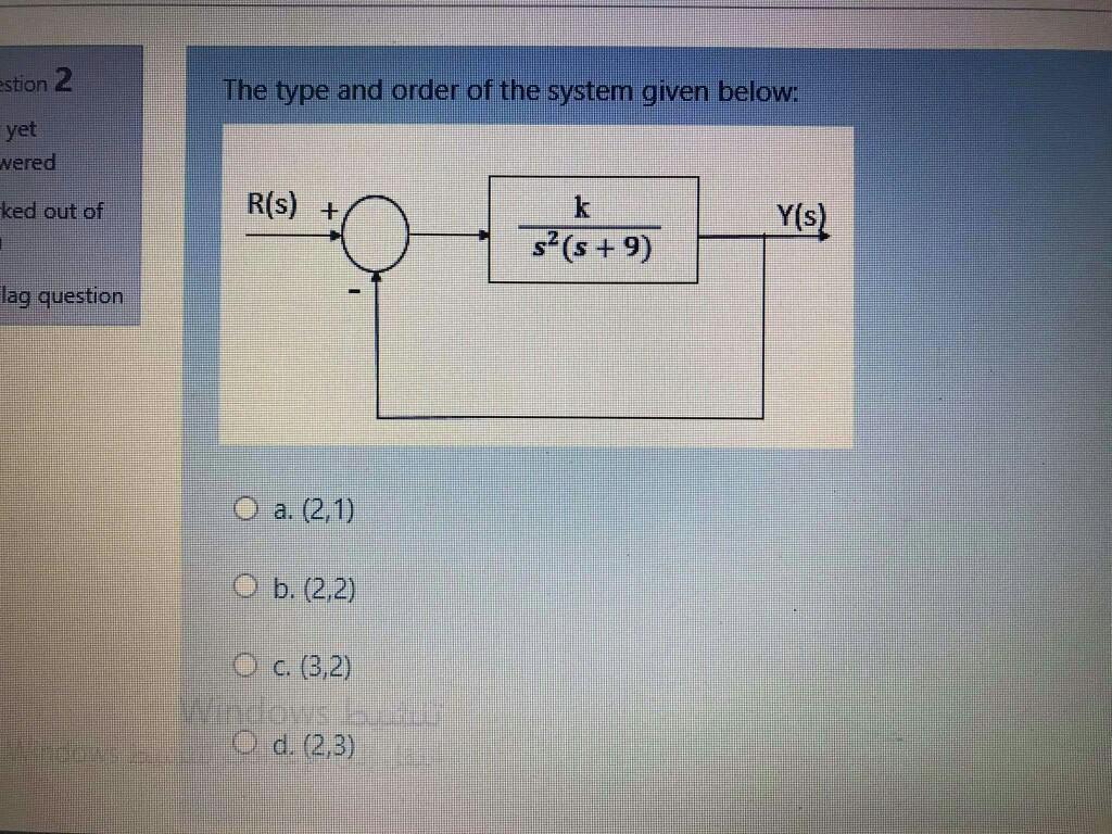 Solved estion 2 The type and order of the system given | Chegg.com