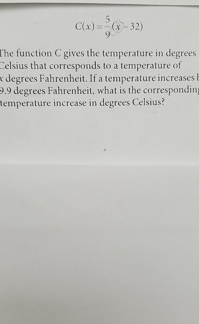 Solved 5 C(x)=-(x – 32) ( 90 The function C gives the | Chegg.com