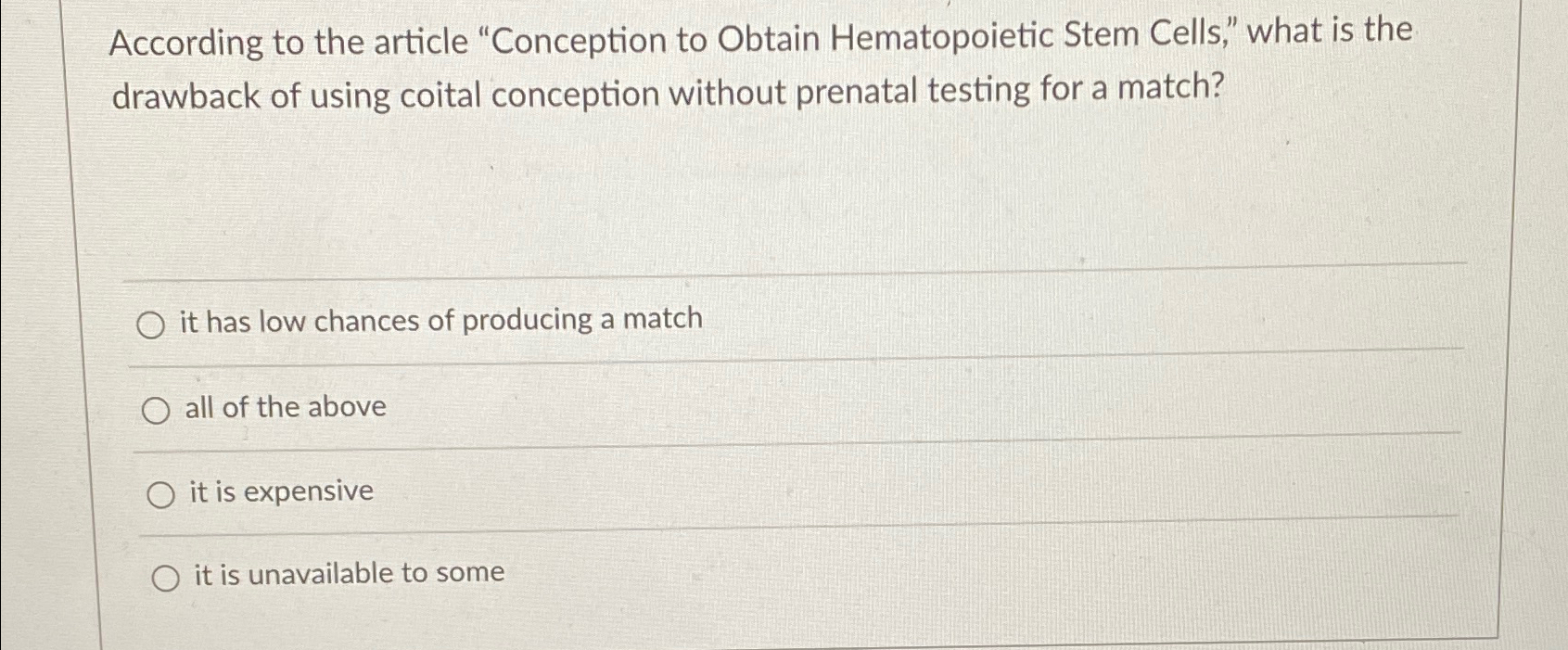 Solved According to the article "Conception to Obtain | Chegg.com