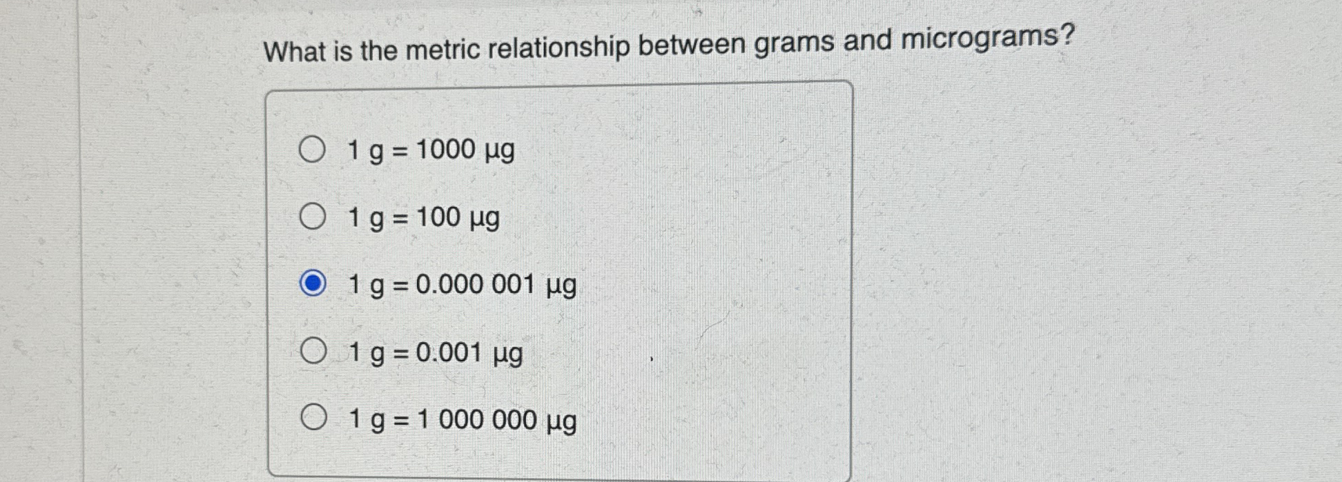 Solved What Is The Metric Relationship Between Grams And 0443