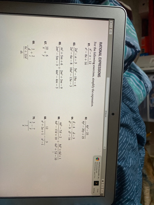 Solved 0 RATIONAL EXPRESSIONS For the following | Chegg.com