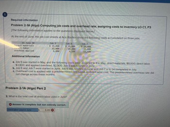Solved Required information Problem 2-1A (Algo) Computing | Chegg.com