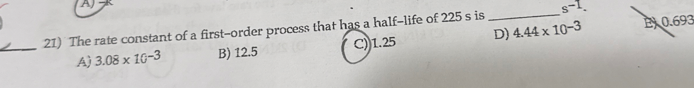 Solved The rate constant of a first-order process that has a | Chegg.com