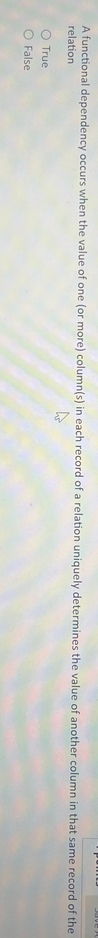 Solved A functional dependency occurs when the value of one | Chegg.com
