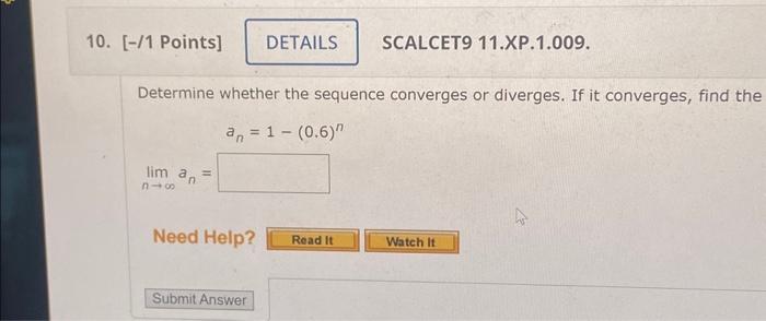 Solved 10. [-/1 Points] DETAILS Determine whether the | Chegg.com