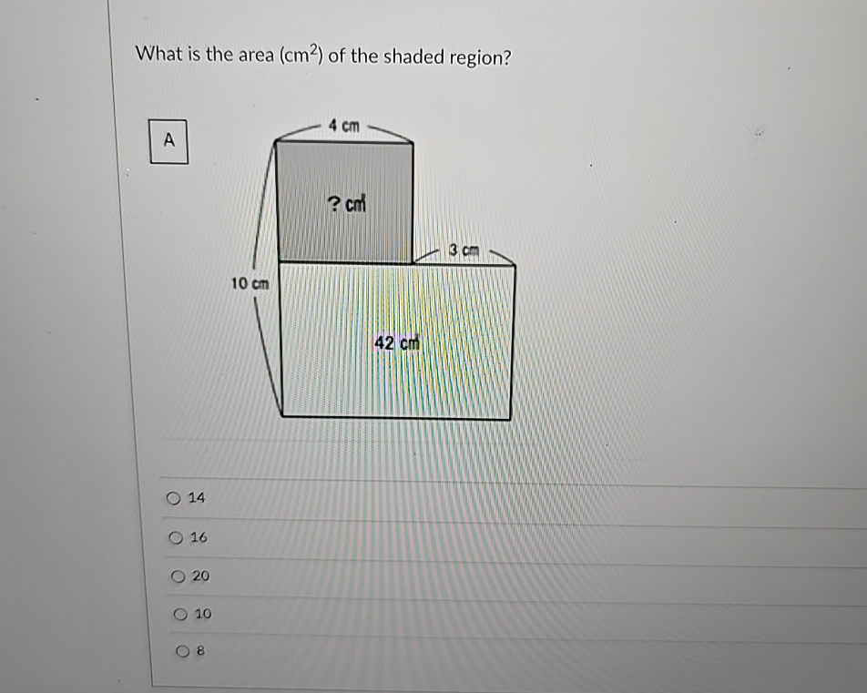Solved What is the area (cm2) ﻿of the shaded | Chegg.com