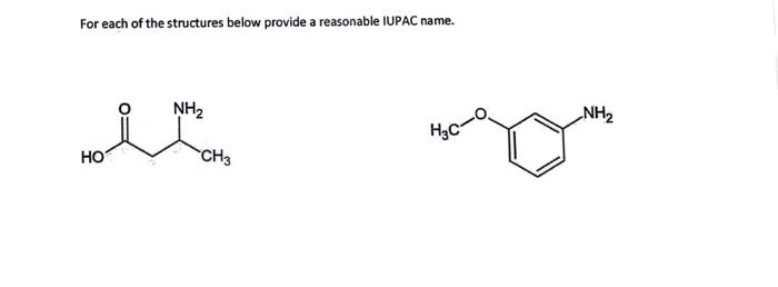 Solved For each of the structures below provide a reasonable | Chegg.com