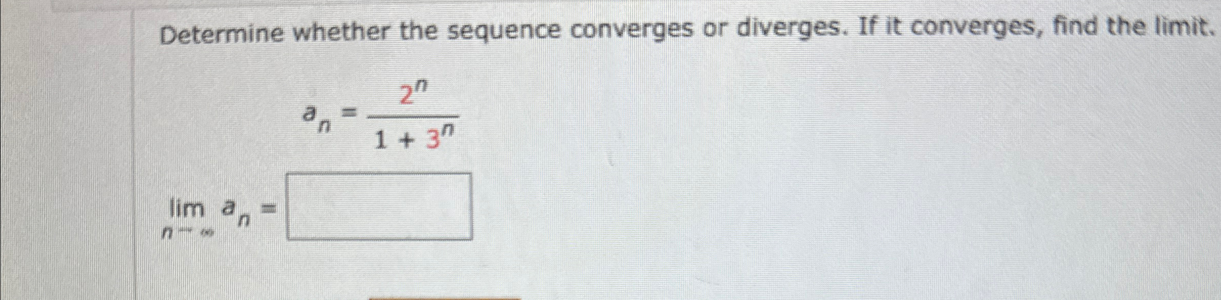 Solved Determine whether the sequence converges or diverges. | Chegg.com