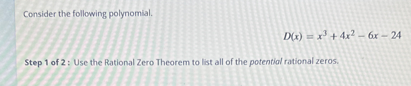 Solved Consider the following | Chegg.com