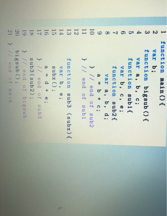 Consider the following skeletal program written in | Chegg.com