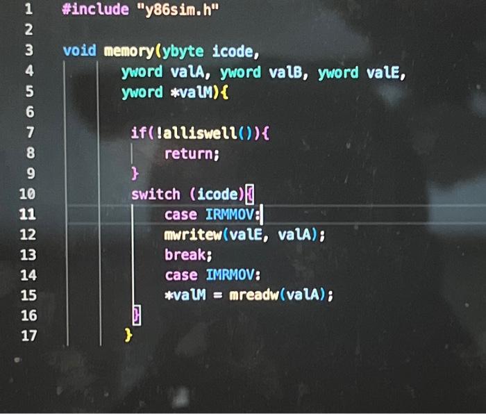 Solved void decodelybyte icode, ybyte rA, ybyte rB, yword | Chegg.com