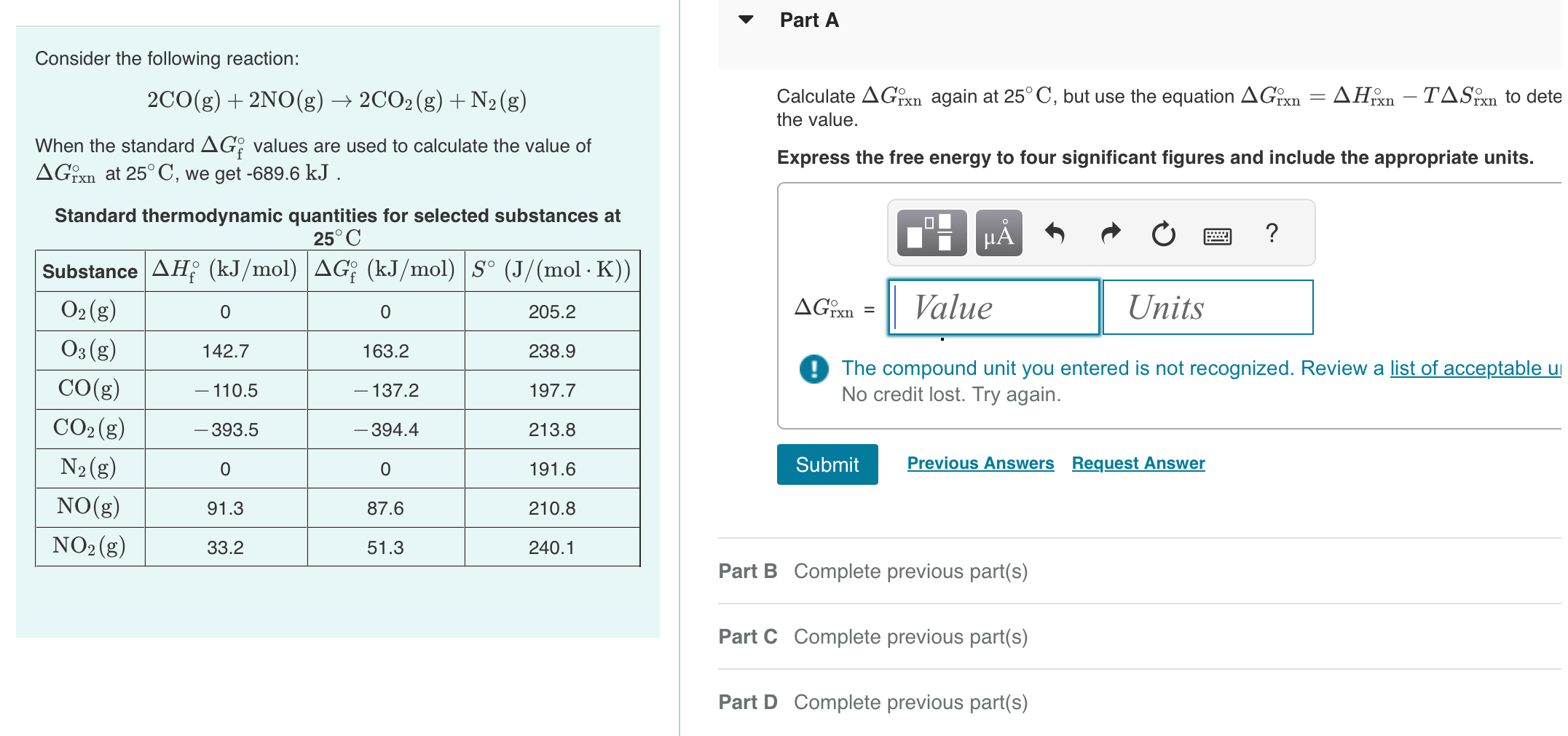 Solved Part AConsider the following | Chegg.com