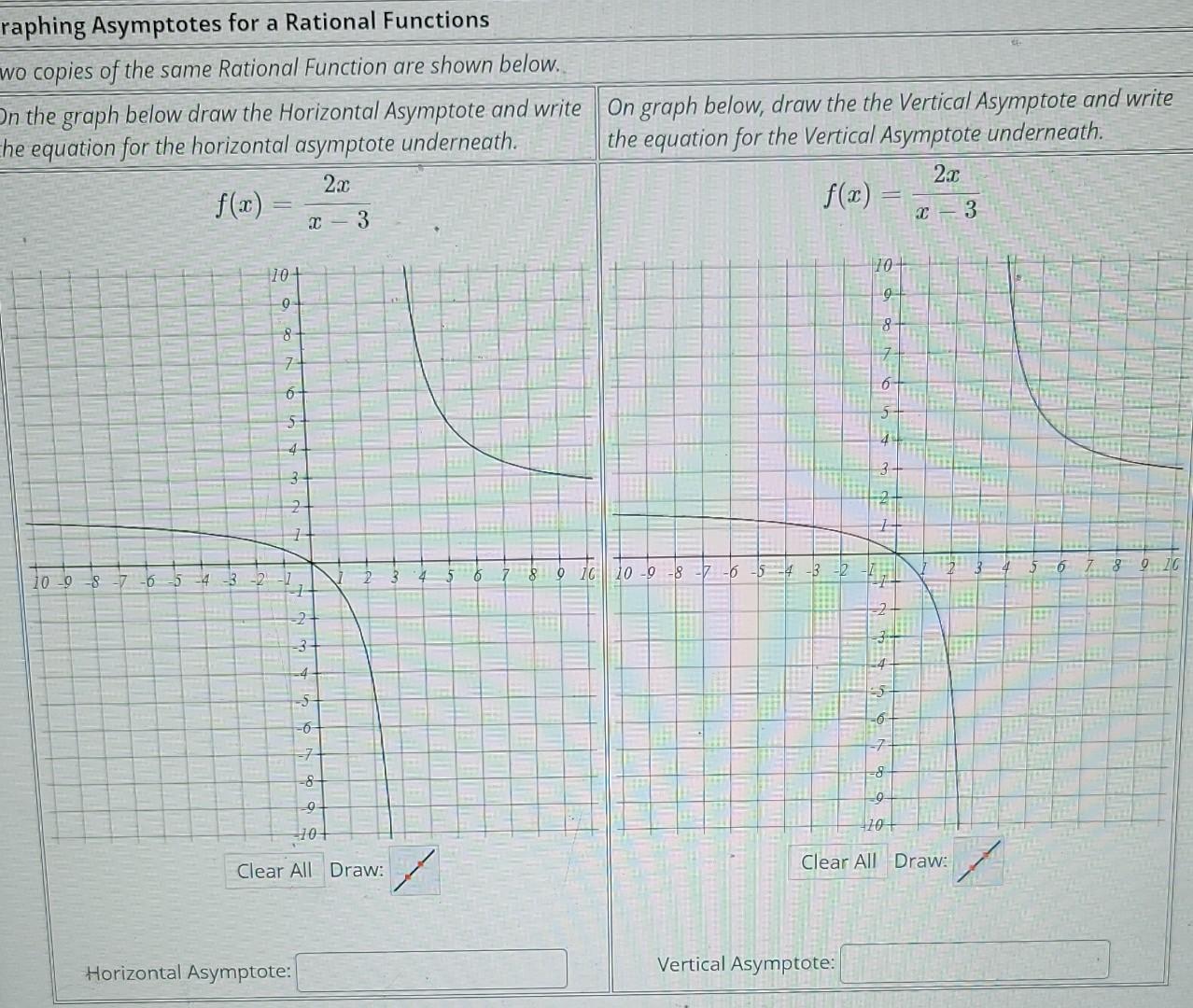 Solved a Graphing Asymptotes for a Rational Functions Two | Chegg.com