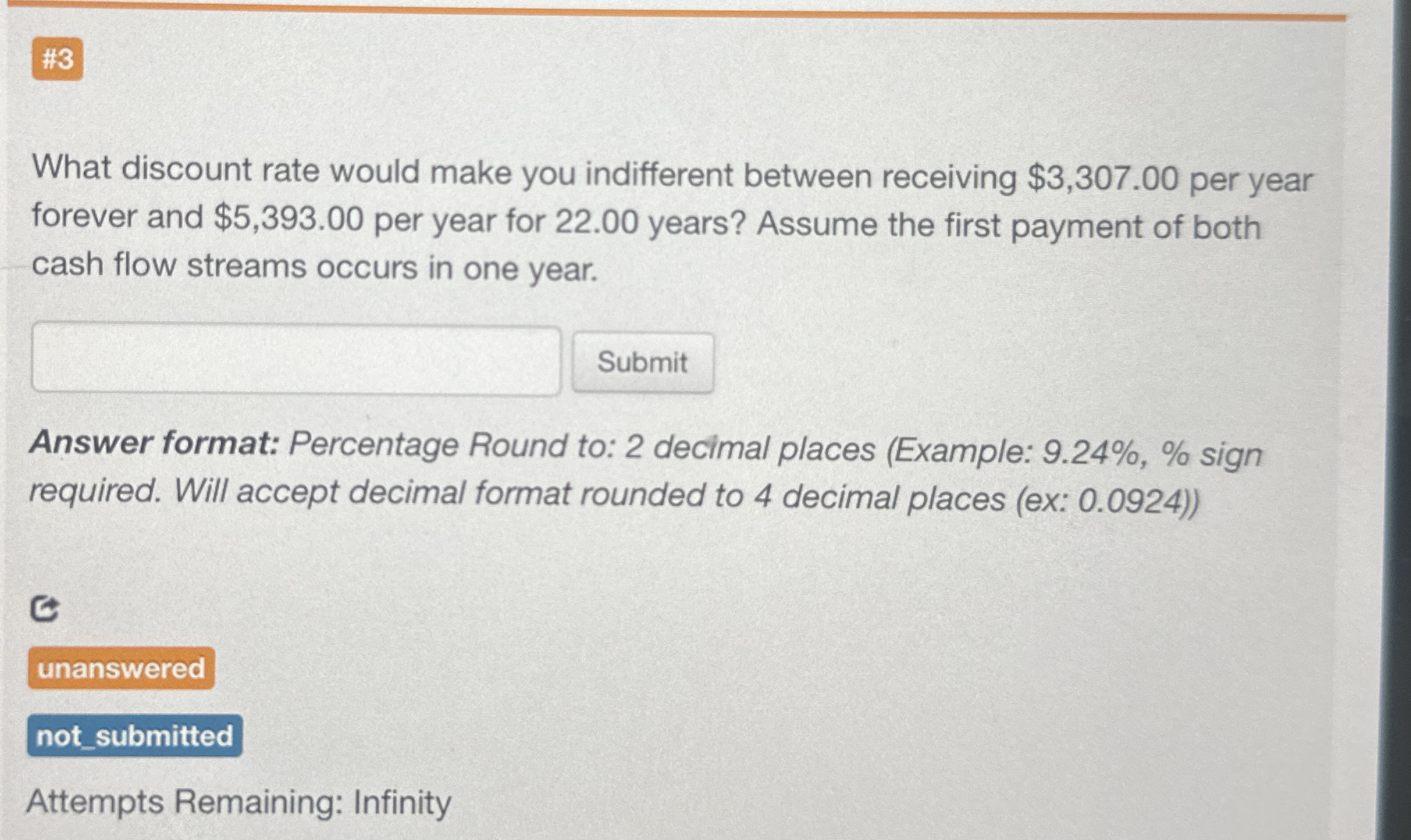 Solved What discount rate would make you indifferent between | Chegg.com