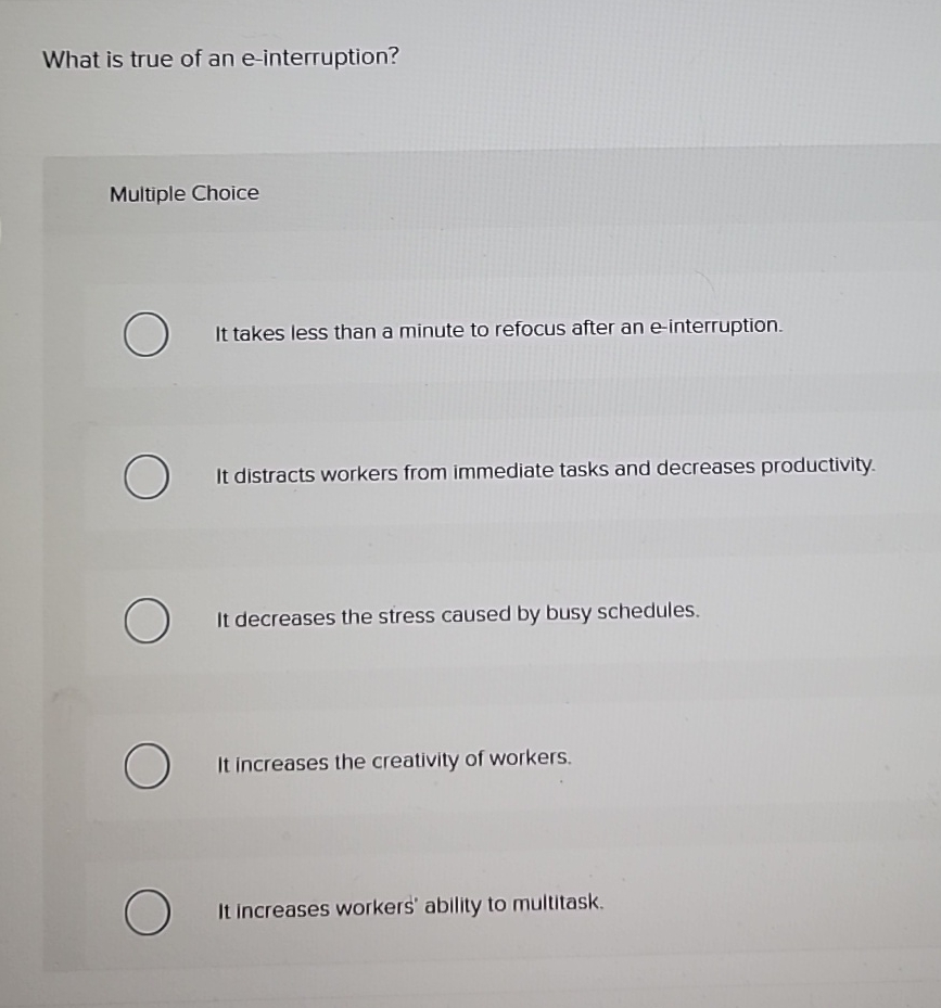 Solved What is true of an e-interruption? Multiple Choice It | Chegg.com