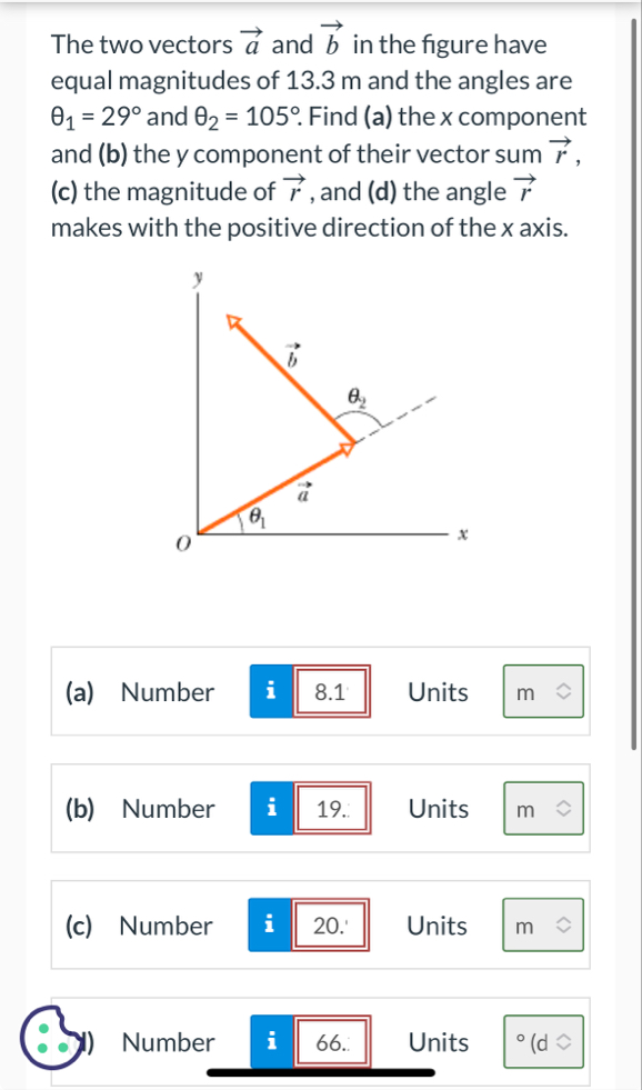 The two vectors vec(a) ﻿and vec(b) ﻿in the figure | Chegg.com