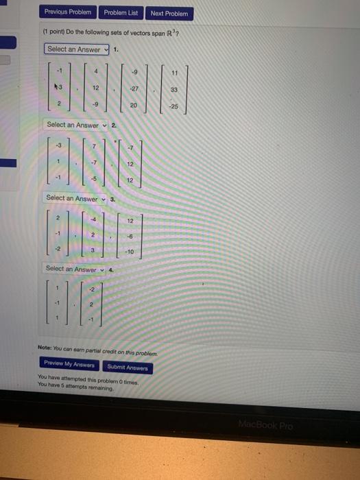 Solved Previous Probler Problem List Next Problem (1 point) | Chegg.com