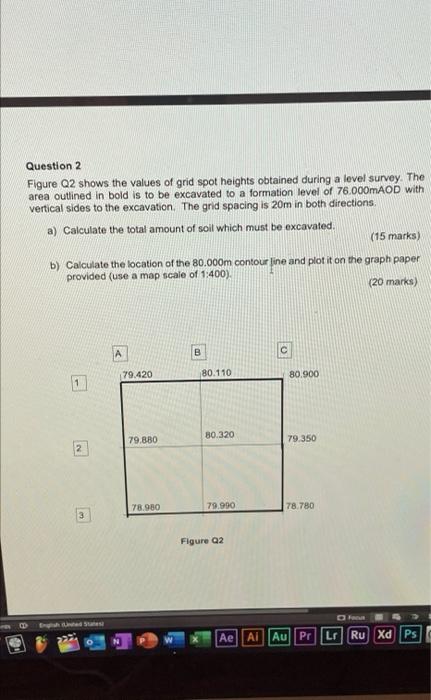 Question 2 Figure Q2 shows the values of grid spot | Chegg.com
