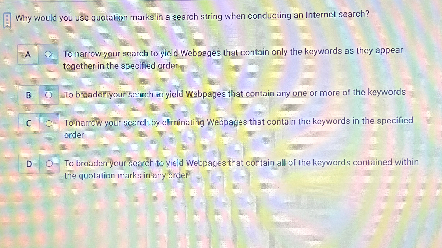 Solved Why would you use quotation marks in a search string | Chegg.com