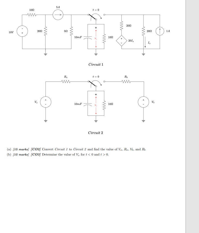 Solved Circuit 1(a) [15 ﻿marks] [CO2] ﻿Convert Circuit 1 ﻿to | Chegg.com
