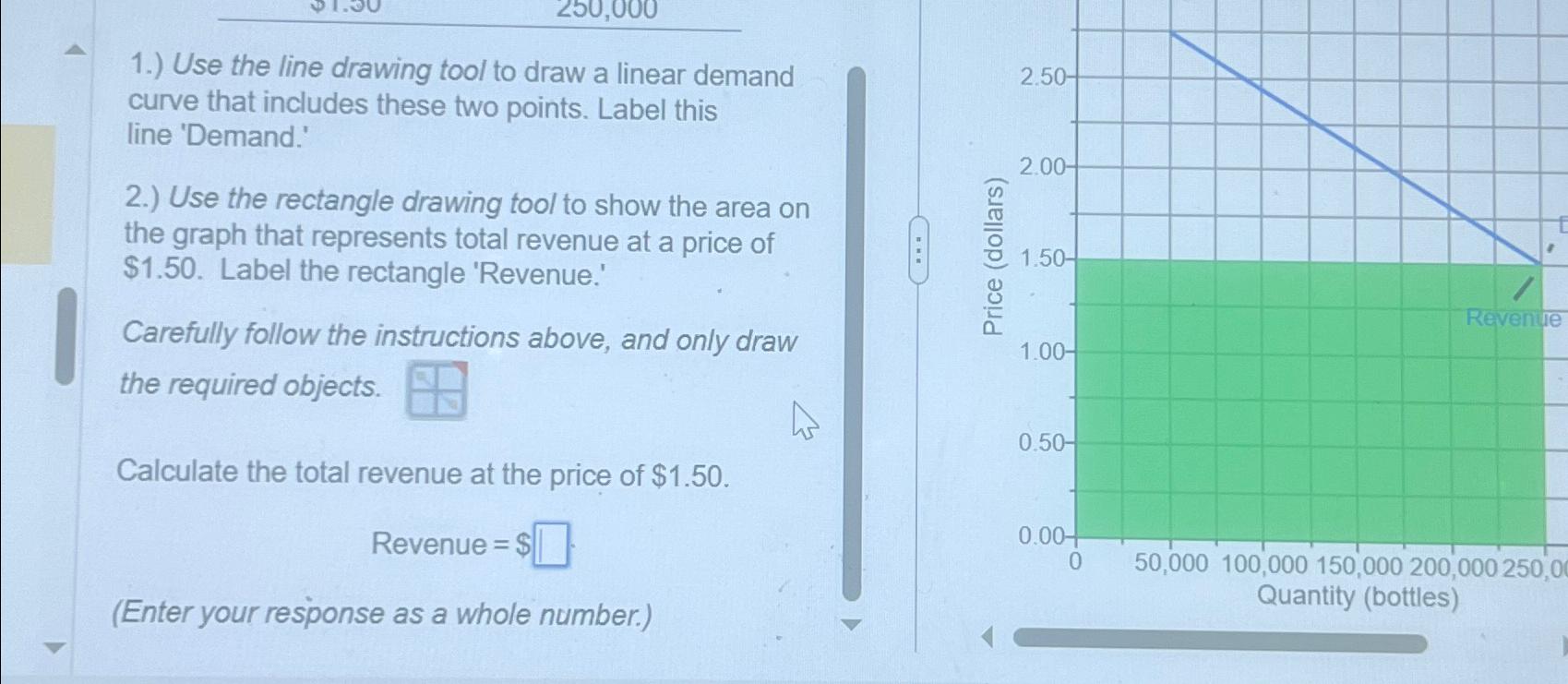 Solved 1.) ﻿Use the line drawing tool to draw a linear | Chegg.com